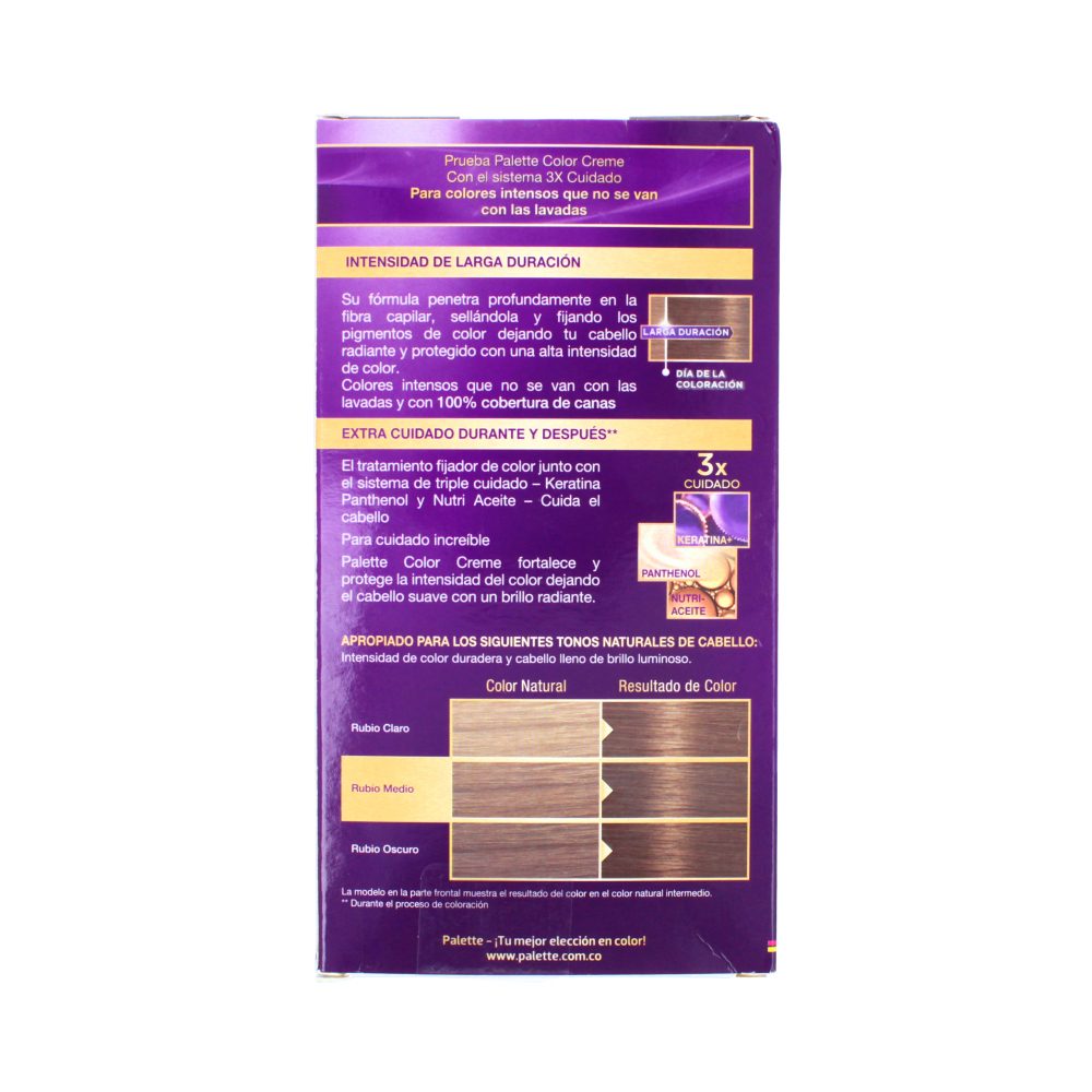 Palette Color Creme Caja X 2 Tubos X 50 mL C/u Rubio Medio | Los ...