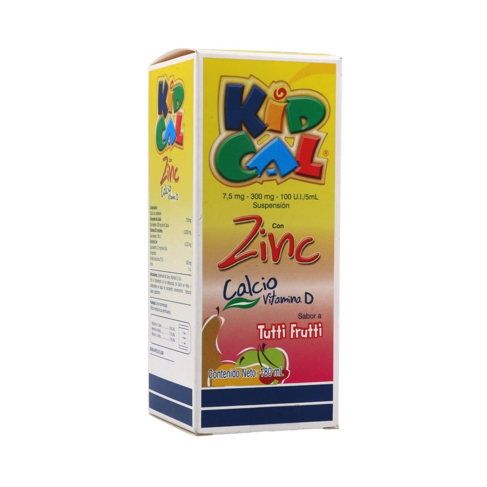 Kidcal Suspensión Oral Sabor a Tutti Frutti (300Mg+100Ui+7.5Mg)/5mL ...
