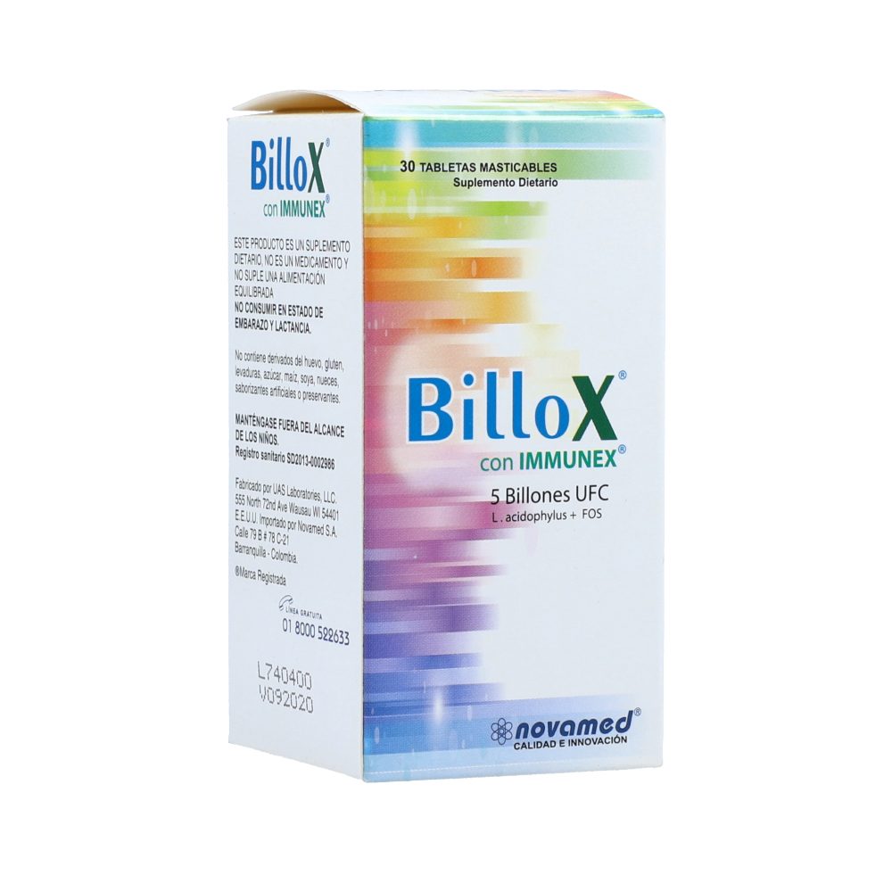 BilloX Con Immunex Tabletas Masticables Frasco X 30 | Los expertos en ...