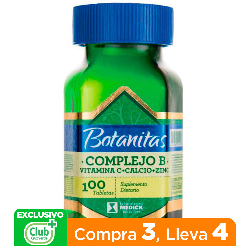 Complejo B + Vitamina C + Calcio + Zinc Botanitas Tabletas Frasco X 100 | Los expertos en ahorro ...
