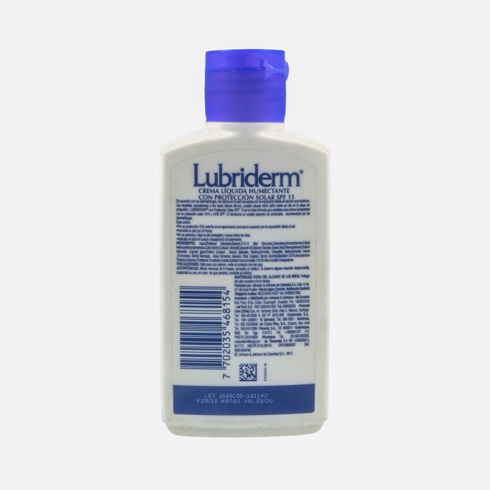 Crema Con Protector Solar Uv Sfp 15 Lubriderm Frasco X 120Ml | Los ...
