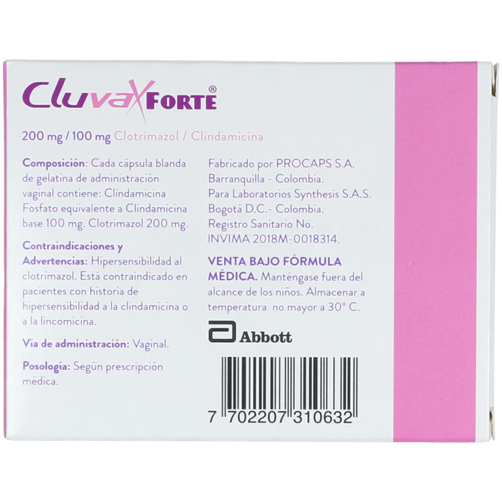 Cluvax Forte Cápsulas Blandas 200 Mg/100 Mg Caja X 7 | Los expertos en ...
