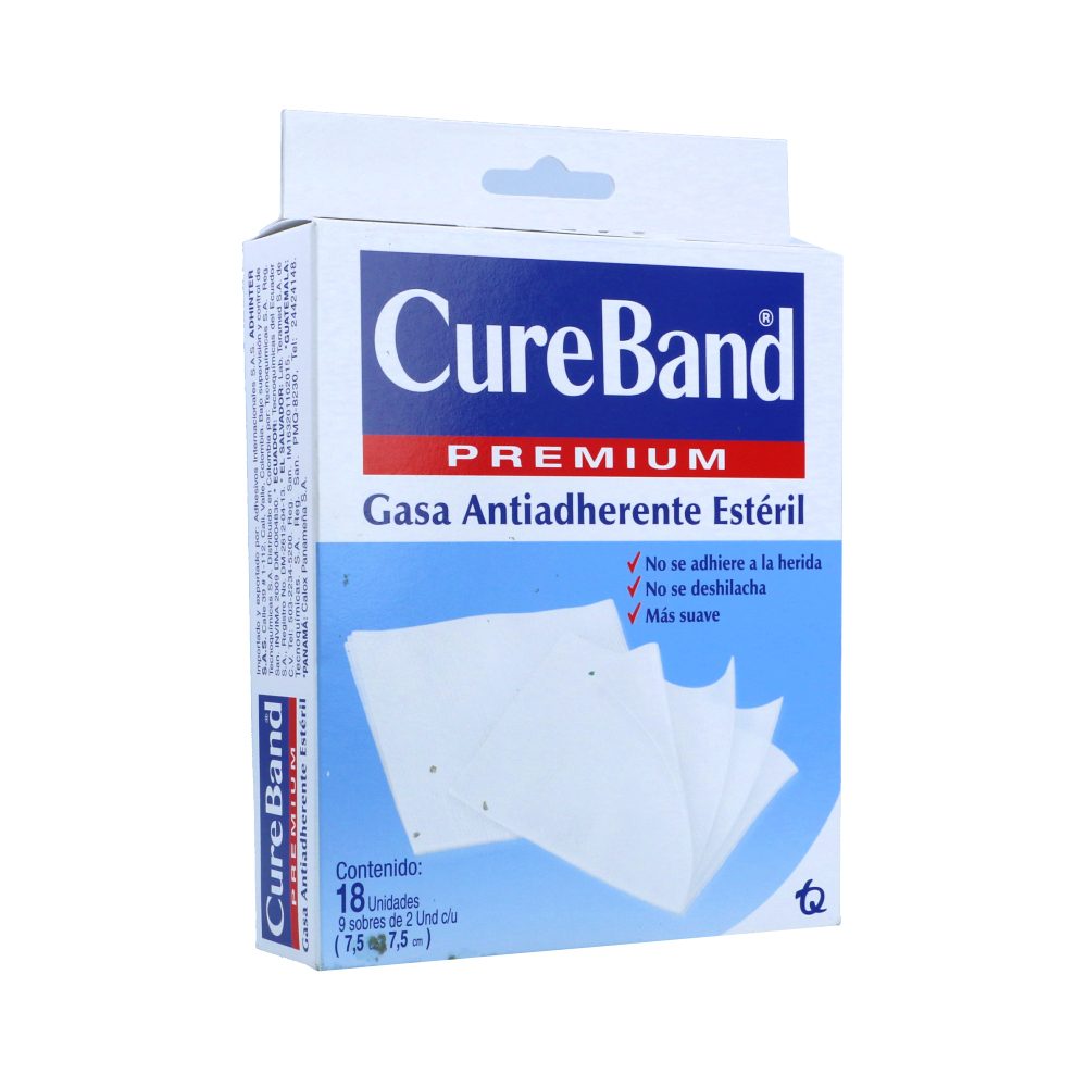 Gasa Antiadherente Esteril Pre Cureband Caja X 9 | Los expertos en ...