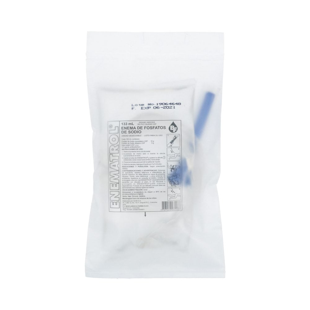 Enematrol (16+6)Mg Solución Bolsa X 133mL | Cruz Verde