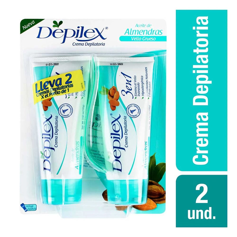 Crema Depilatoria Para Vello Grueso Depilex 2 Tubos X 100Gr C/U Promo ...