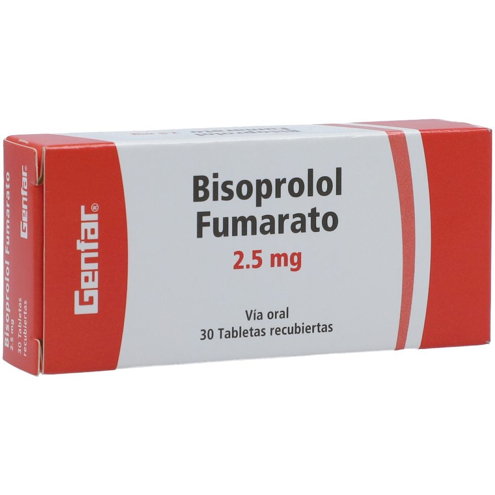 Bisoprolol Fumarato Genfar 2.5Mg Caja X 30 Tabletas Recubiertas | Los ...