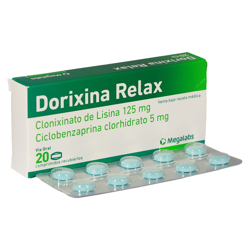 Dorixina Relax 125 mg + 5 mg - 20 Tabletas | Cruz Verde | Cruz Verde