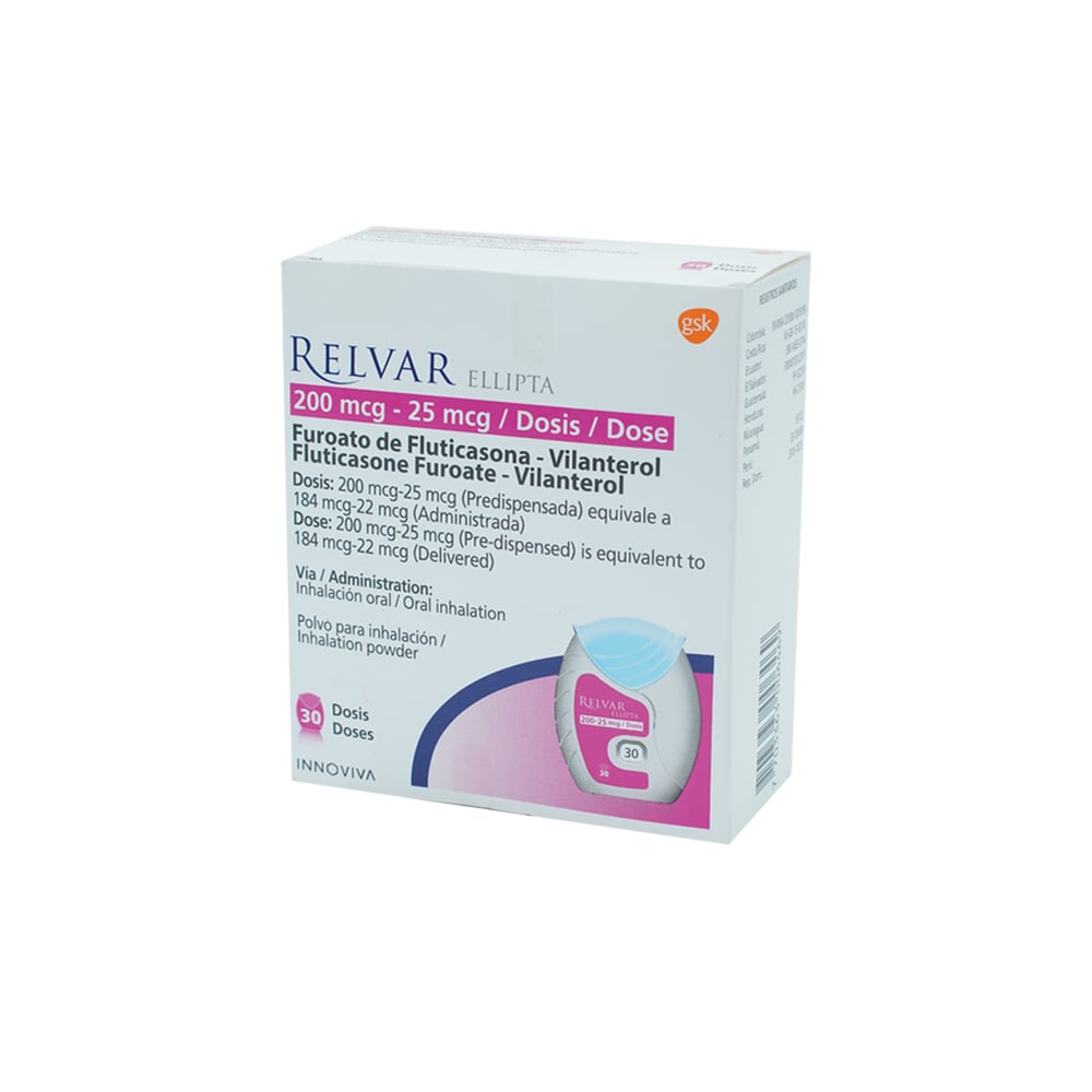 Relvar Ellipta 200/25mcg | Cruz Verde