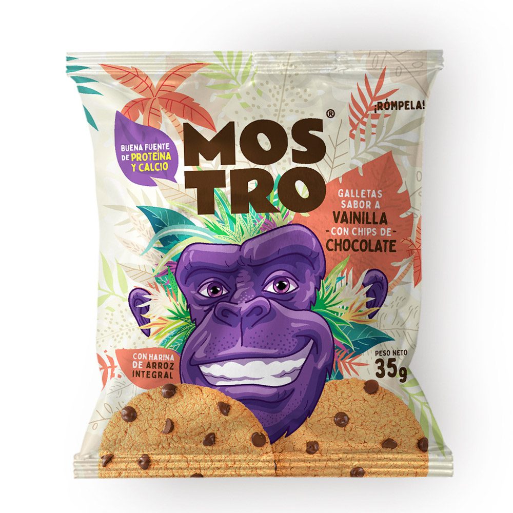Galleta Con Chips De Chocolate Mostro Bolsa X 35Gr Vainilla | Los ...
