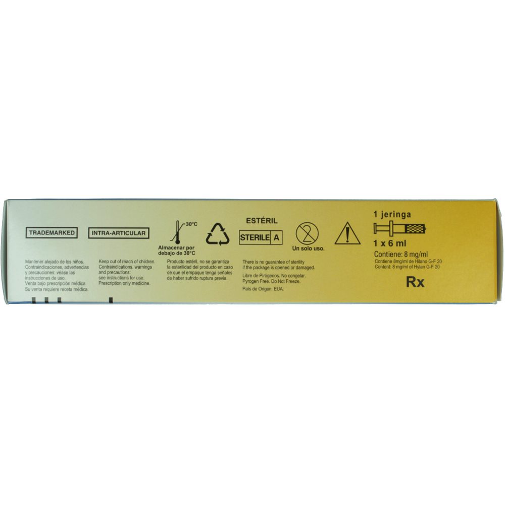 Synvisc One Suspensión Inyectable 48Mg/6mL Jeringa Prellenada X 6mL ...