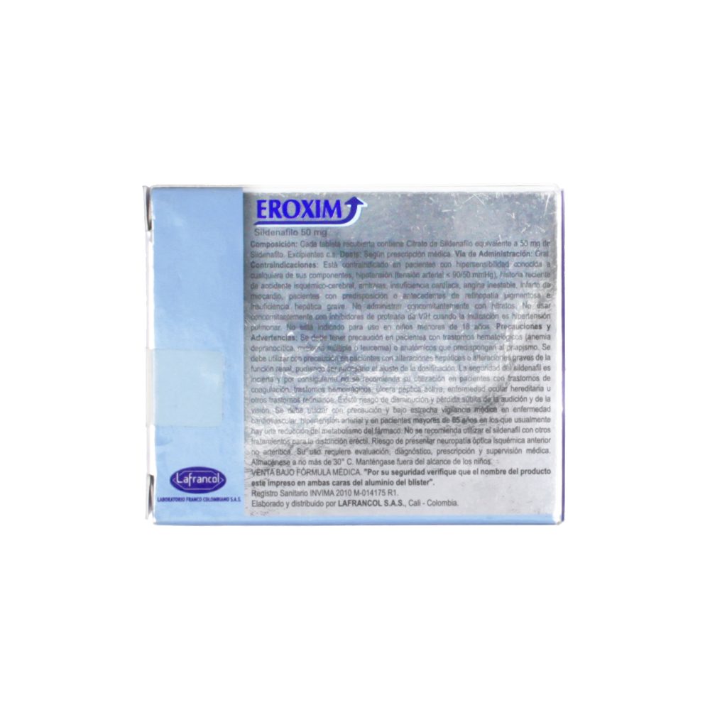 Eroxim 50Mg Caja X 4 Tabletas Recubiertas | Los expertos en ahorro Cruz ...