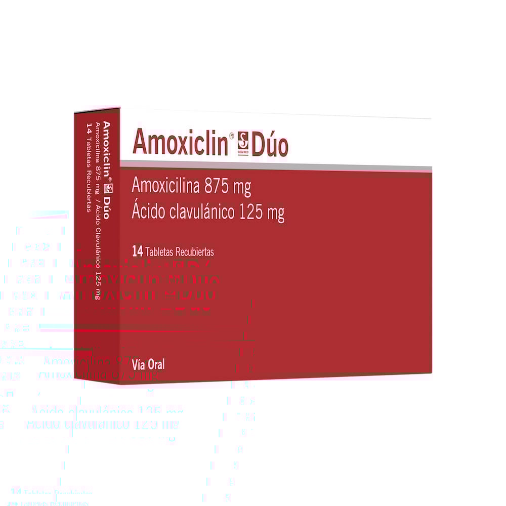 Amoxiclin Duo (875+125)mg · 14 Tabletas