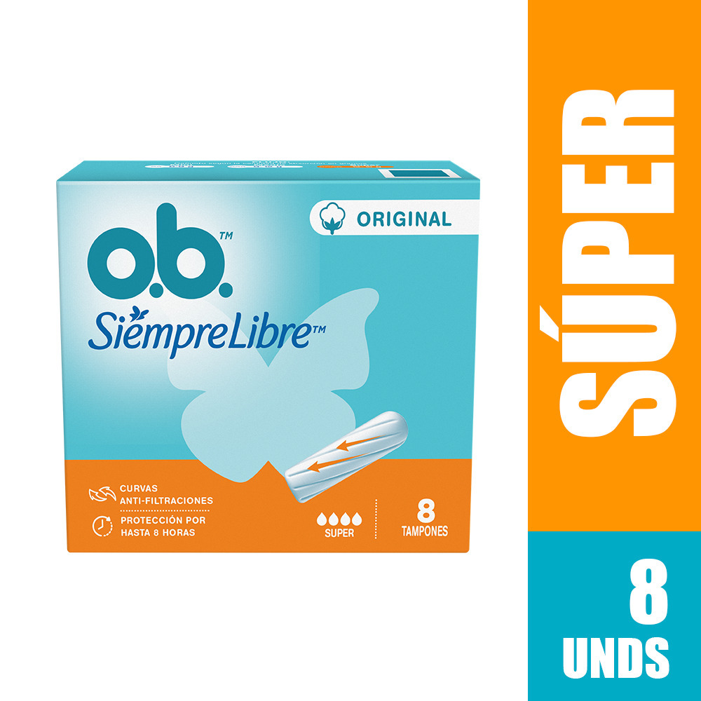 Tampones Original Super Ob Siempre Libre Caja X 8 | Los expertos en ahorro Cruz Verde Colombia