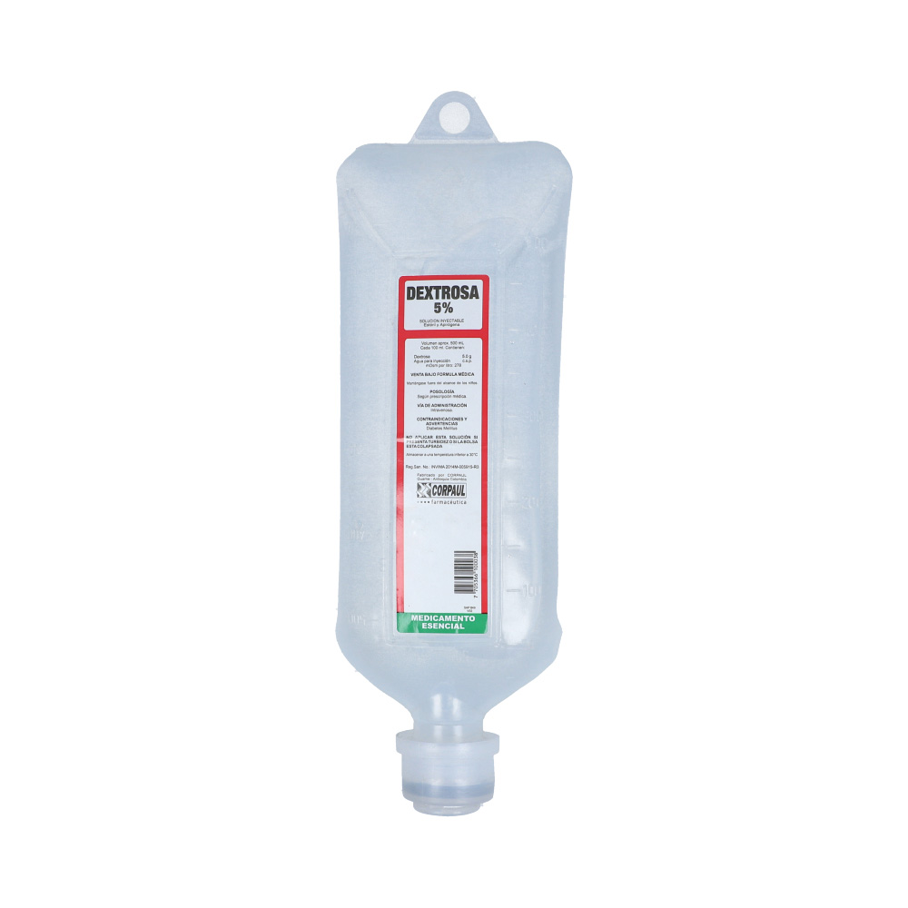 Dextrosa Al 5% Solución Inyectable Bolsa X 500Ml | Cruz Verde