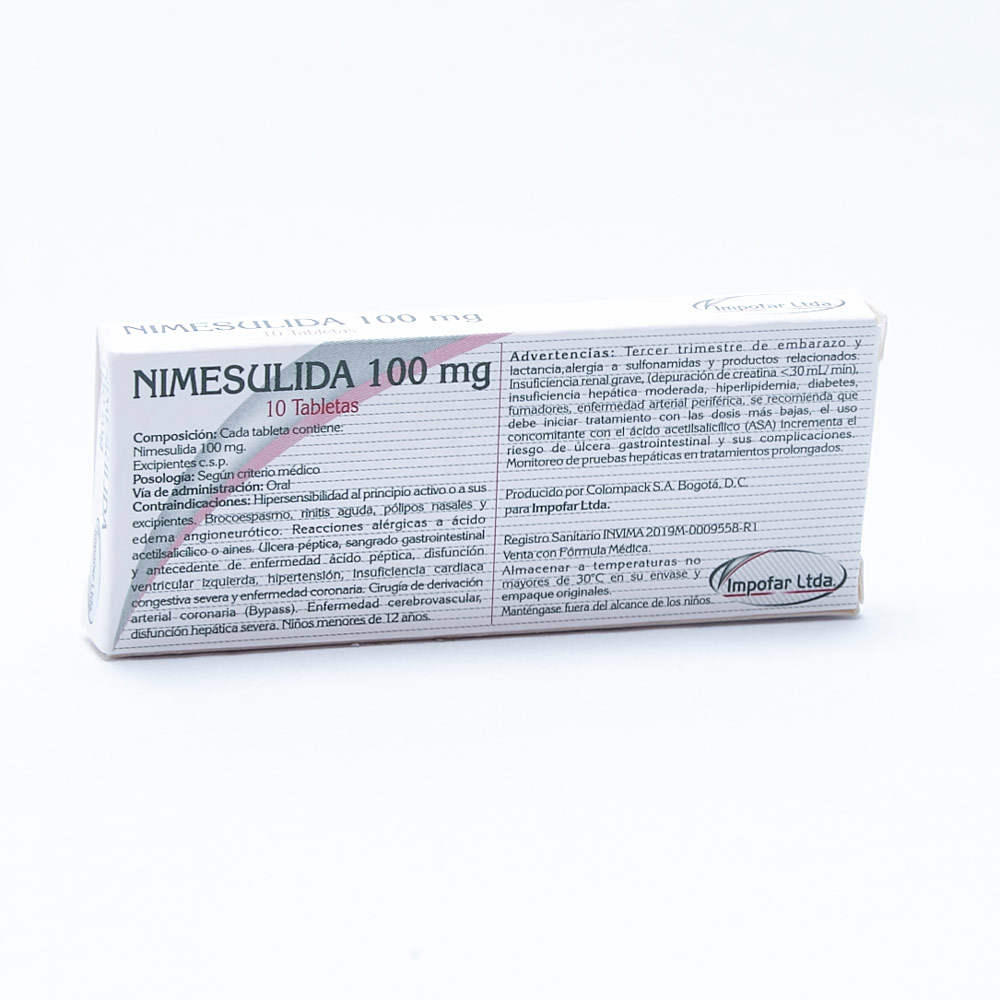 Nimesulida 100Mg Tabletas Caja X 10 | Los expertos en ahorro Cruz Verde ...