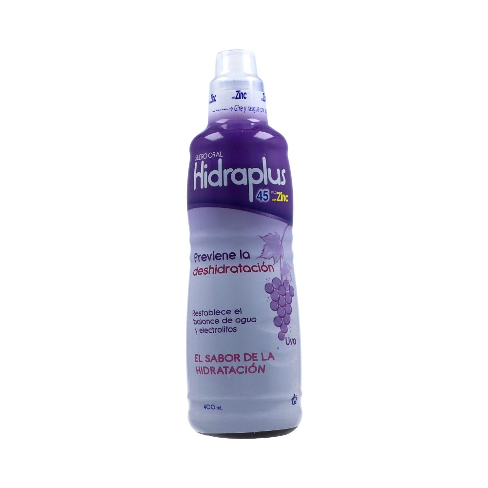Hidraplus + Zinc 45Meq Solución Oral Frasco X 400mL Uva | Los expertos ...