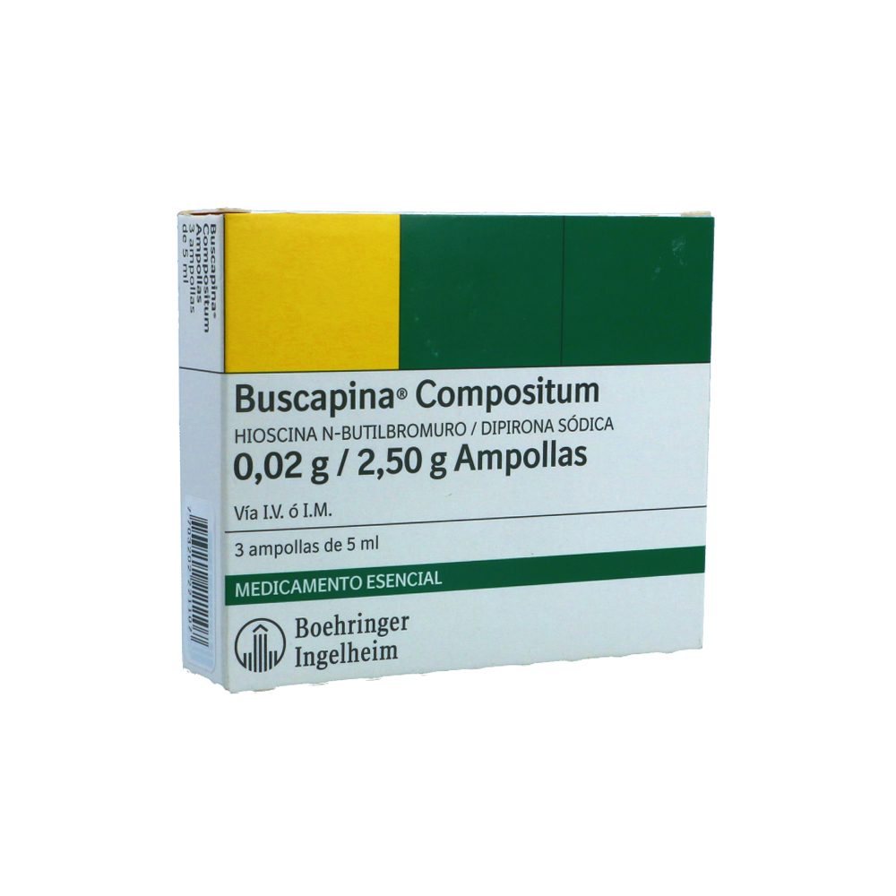 Buscapina Compuesta (0.02Gr+2.5Gr)/5mL Solución Inyectable X 1 Ampolla ...