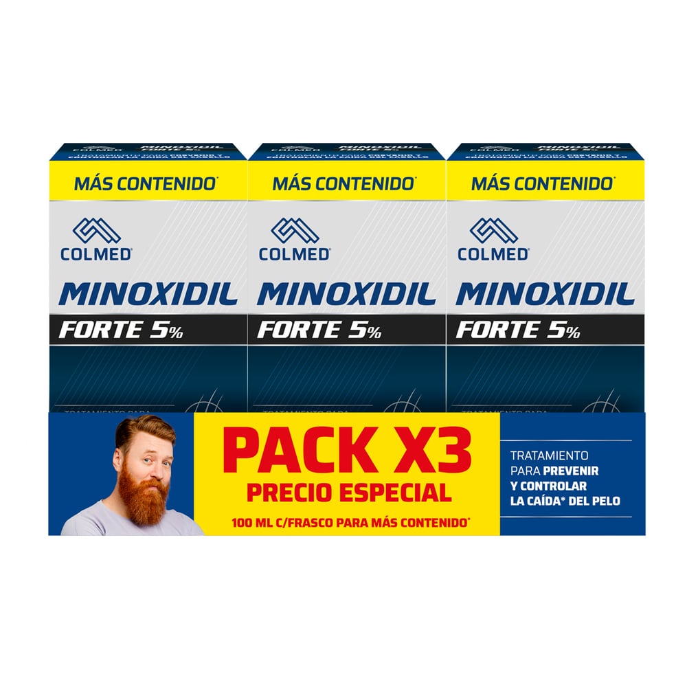 Minoxidil Forte Precio Especial 5% Solución Topica Caja por 3Frasco por ...