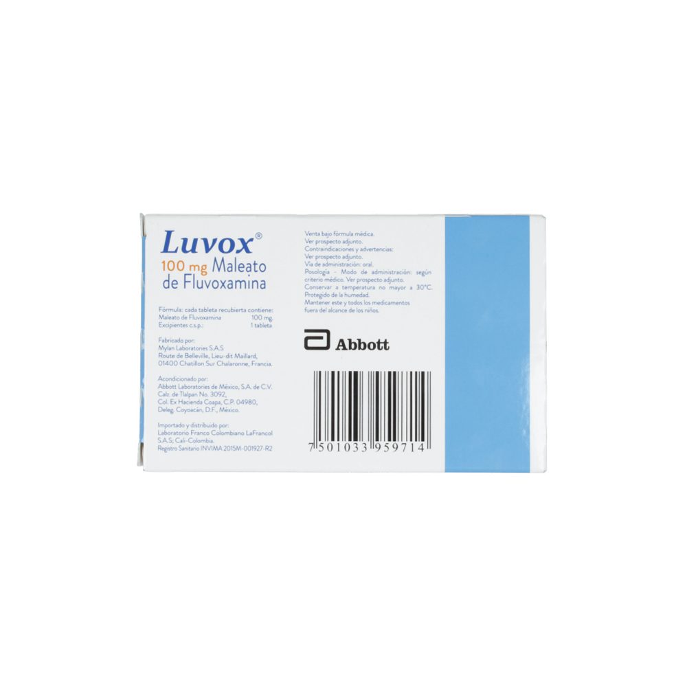 Luvox Tabletas Recubiertas 100Mg Caja X 30 | Los expertos en ahorro ...