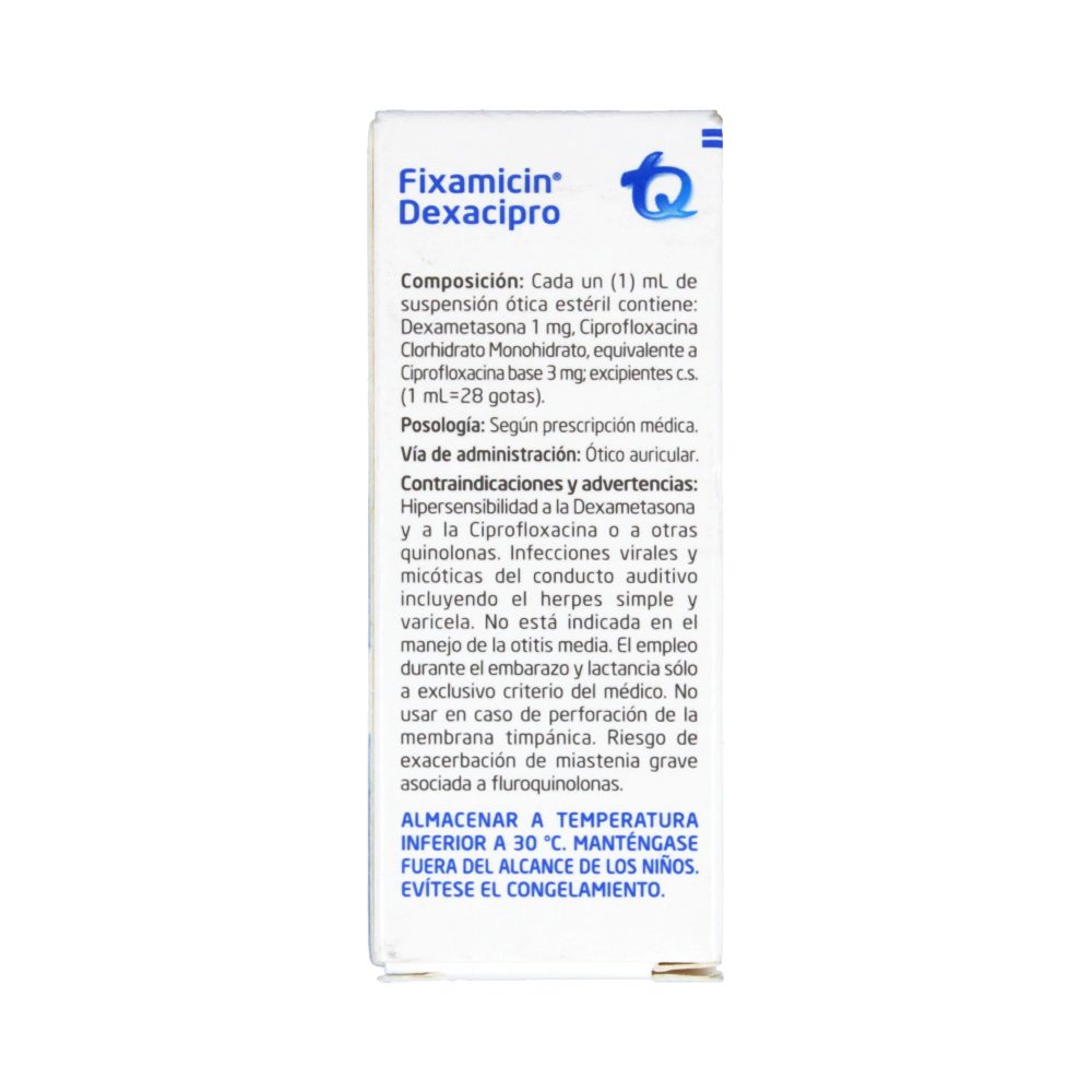 Fixamicin Dexacipro Suspensión Ótica Estéril (3Mg+1Mg)/mL Frasco X 7 ...