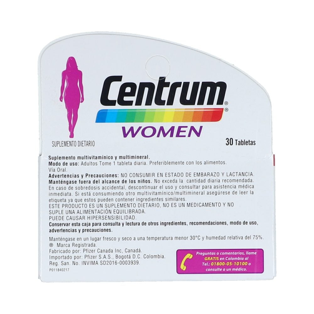 Centrum Women Tabletas Frasco X30 | Los expertos en ahorro Cruz Verde ...