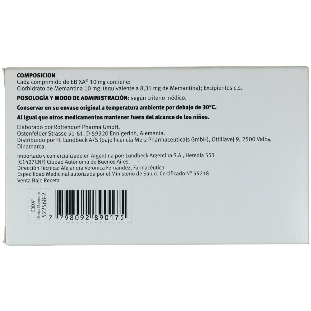 Ebixa 10Mg Caja X 28 Tabletas Recubiertas | Los expertos en ahorro Cruz ...