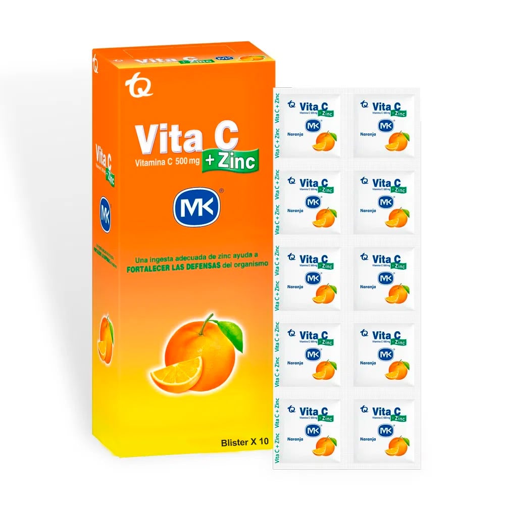 Vita C+ Zinc Tableta Masticable Blister X 10 Naranja | Cruz Verde