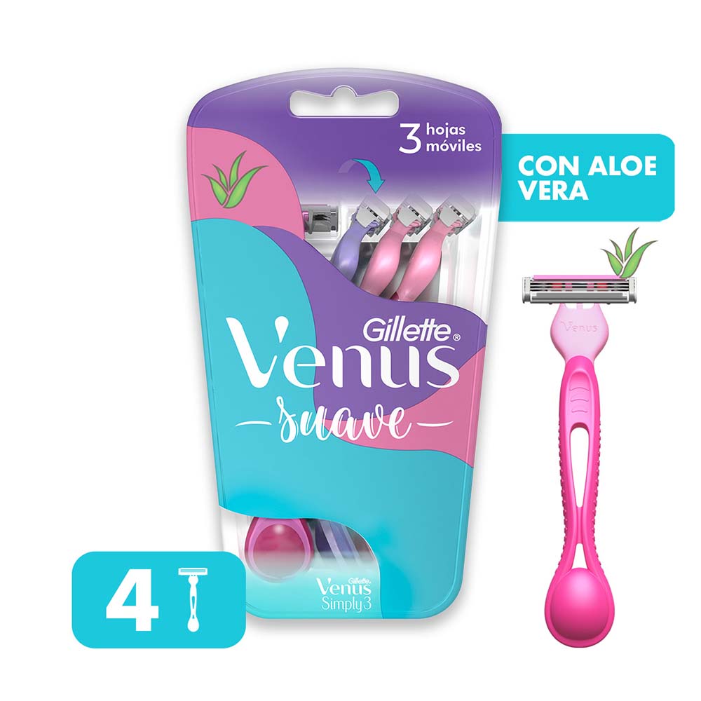 Gillette Mujer Venus Máquina desechable Sobre X 4 und. | Cruz Verde