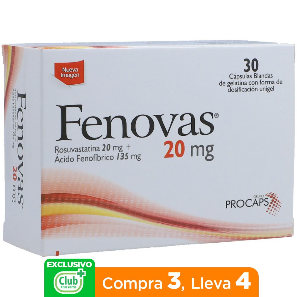 Fenovas Cápsulas Blandas 20 mg +135 mg Caja X 30 | Los expertos en ...