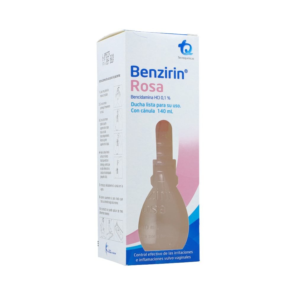 Benzirin Rosa Ducha Lista Canula 100% Solución Tópica Vaginal Frasco X ...