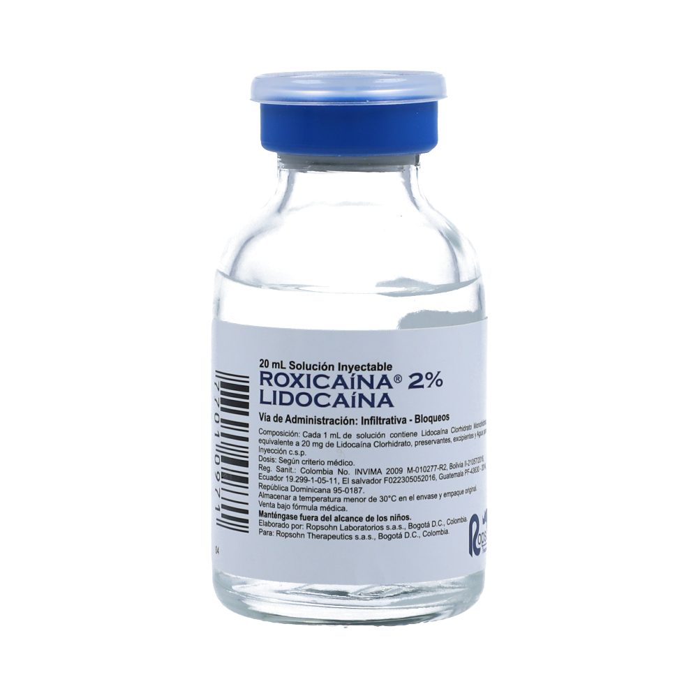 Roxicaina Se 2% Solución Inyectable Frasco X 20mL | Cruz Verde
