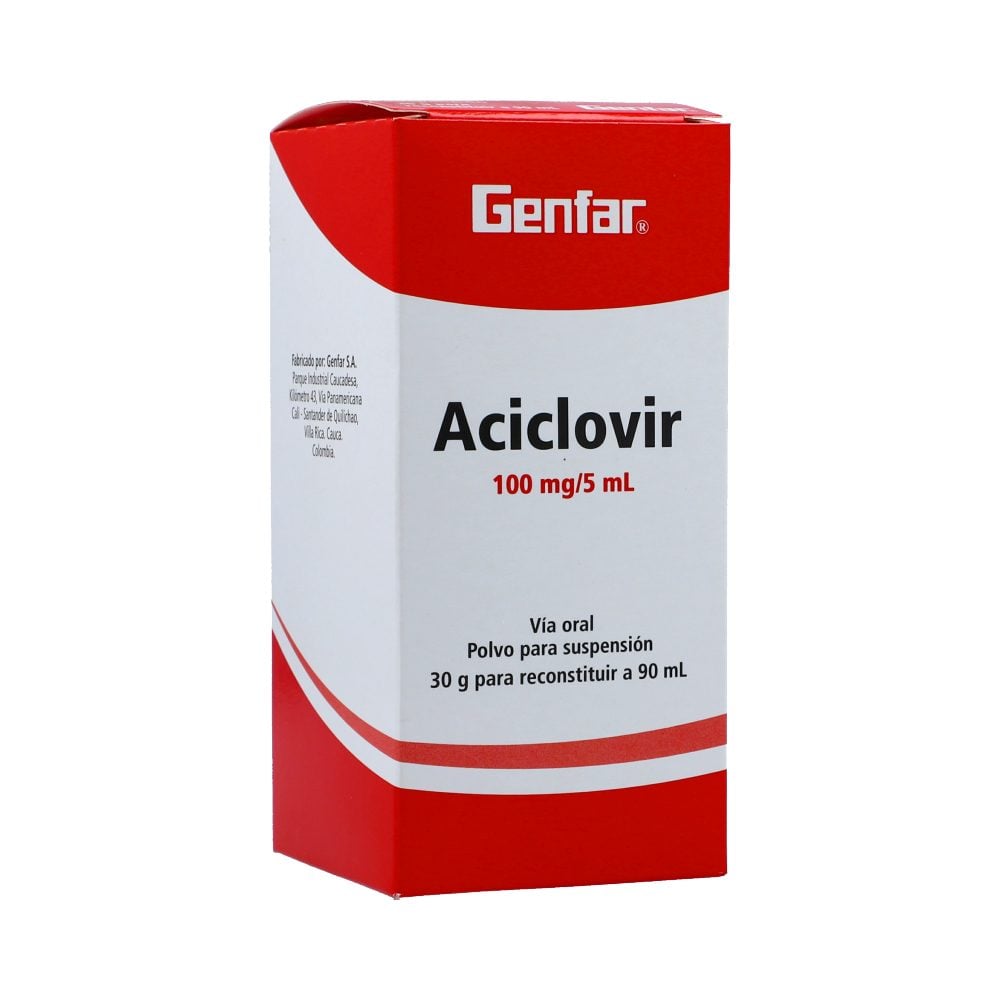 Aciclovir Frasco con 30 g de polvo para reconstituir a 90 mL. | Los ...