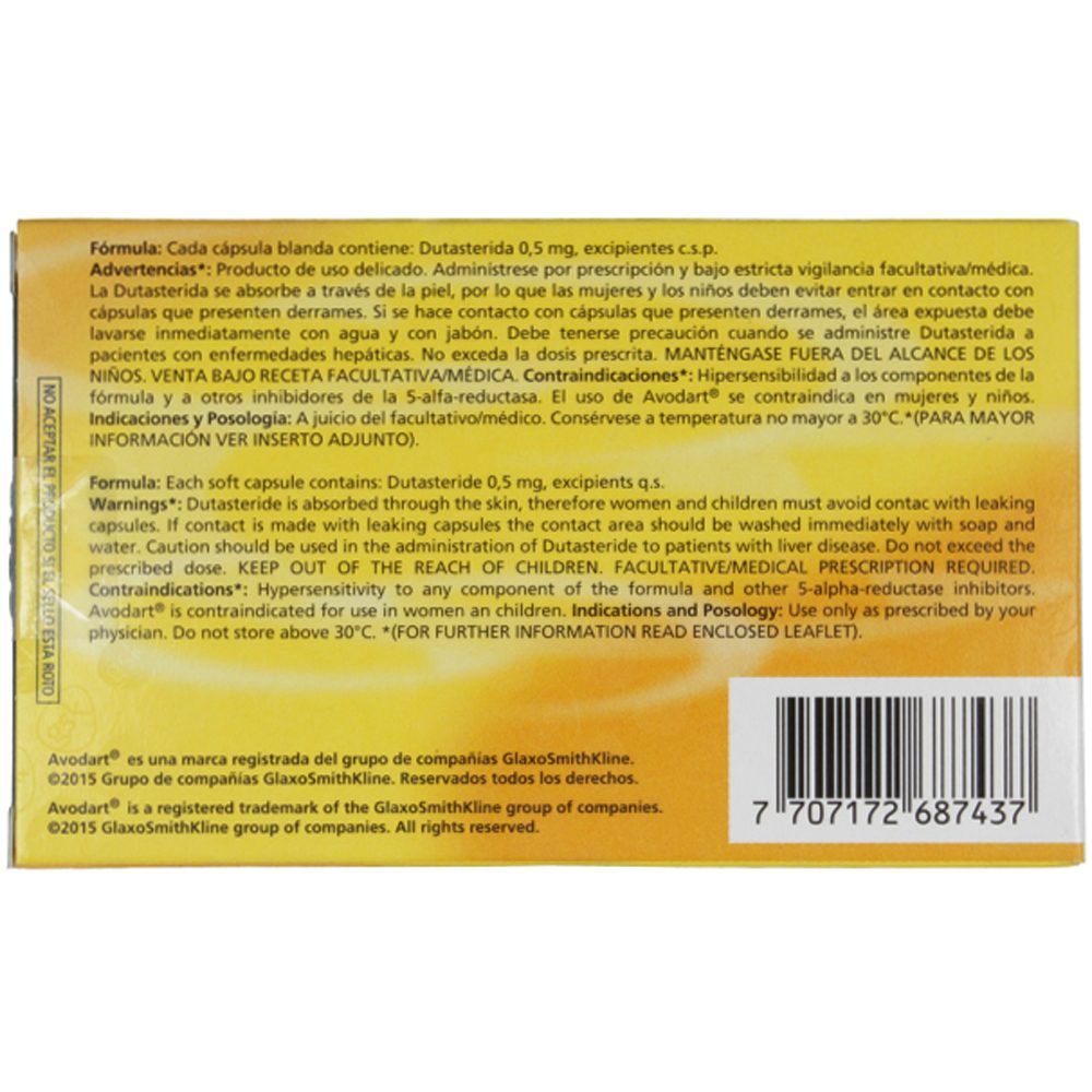 Avodart 0.5Mg Caja X 30 Cápsulas Blandas | Los expertos en ahorro Cruz ...