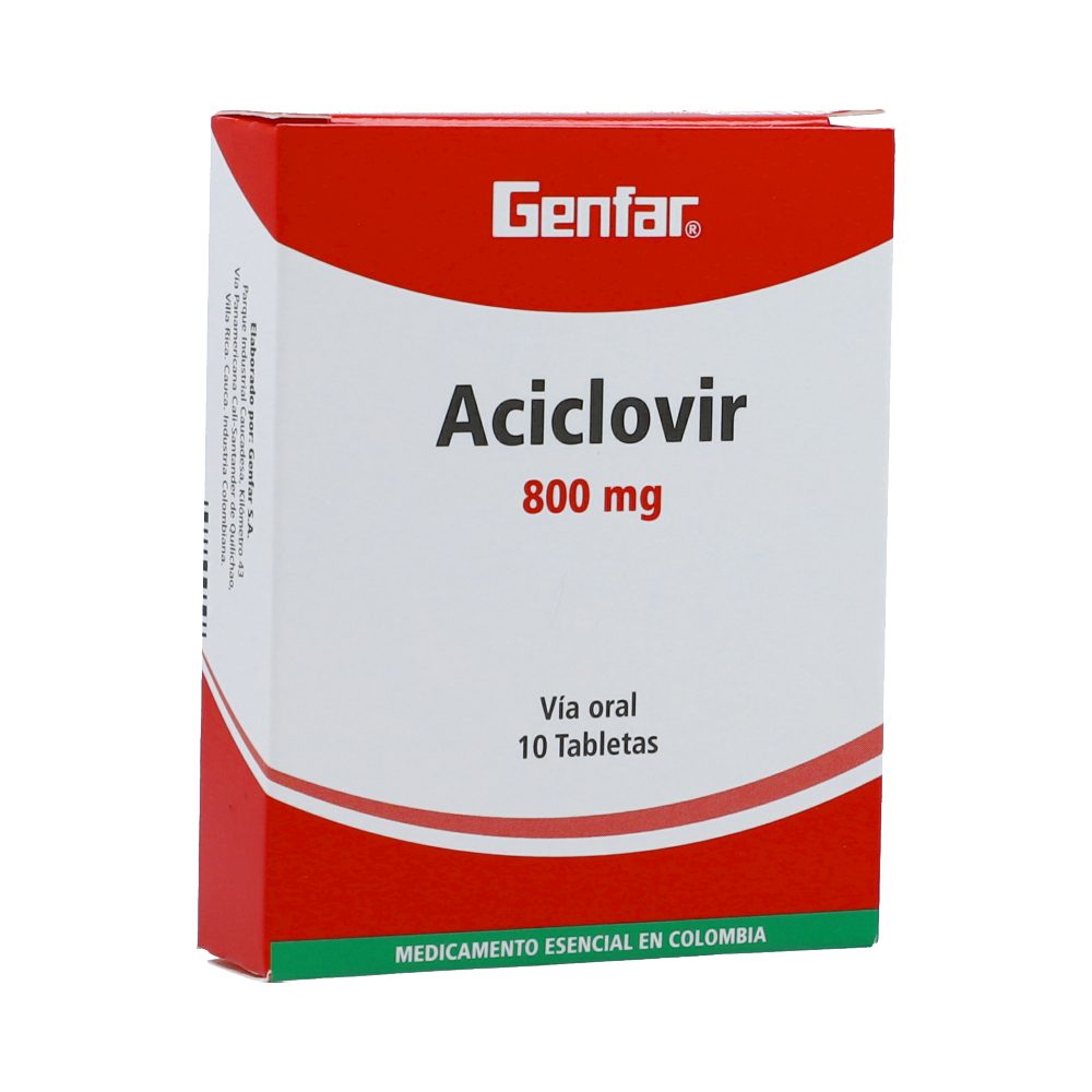 Aciclovir 800Mg Caja X 10 Tabletas