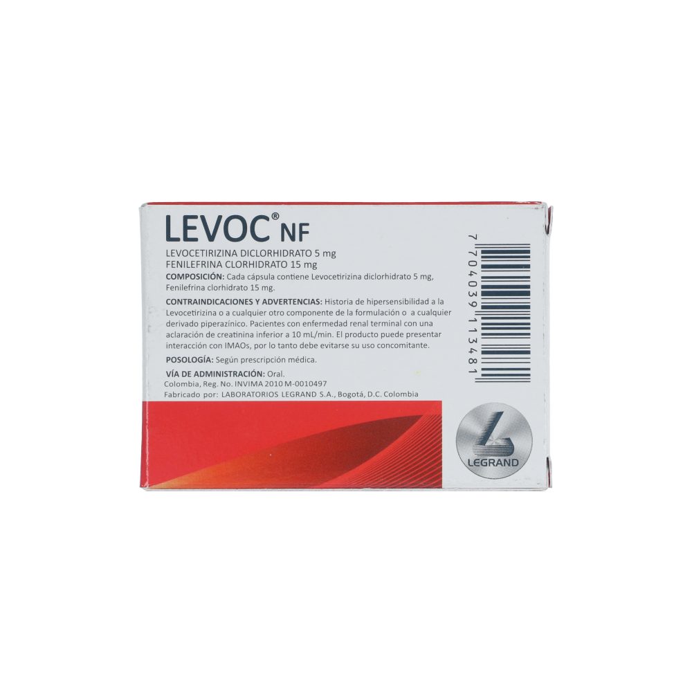 Levoc NF Caja X 10 Cápsulas | Los expertos en ahorro Cruz Verde Colombia