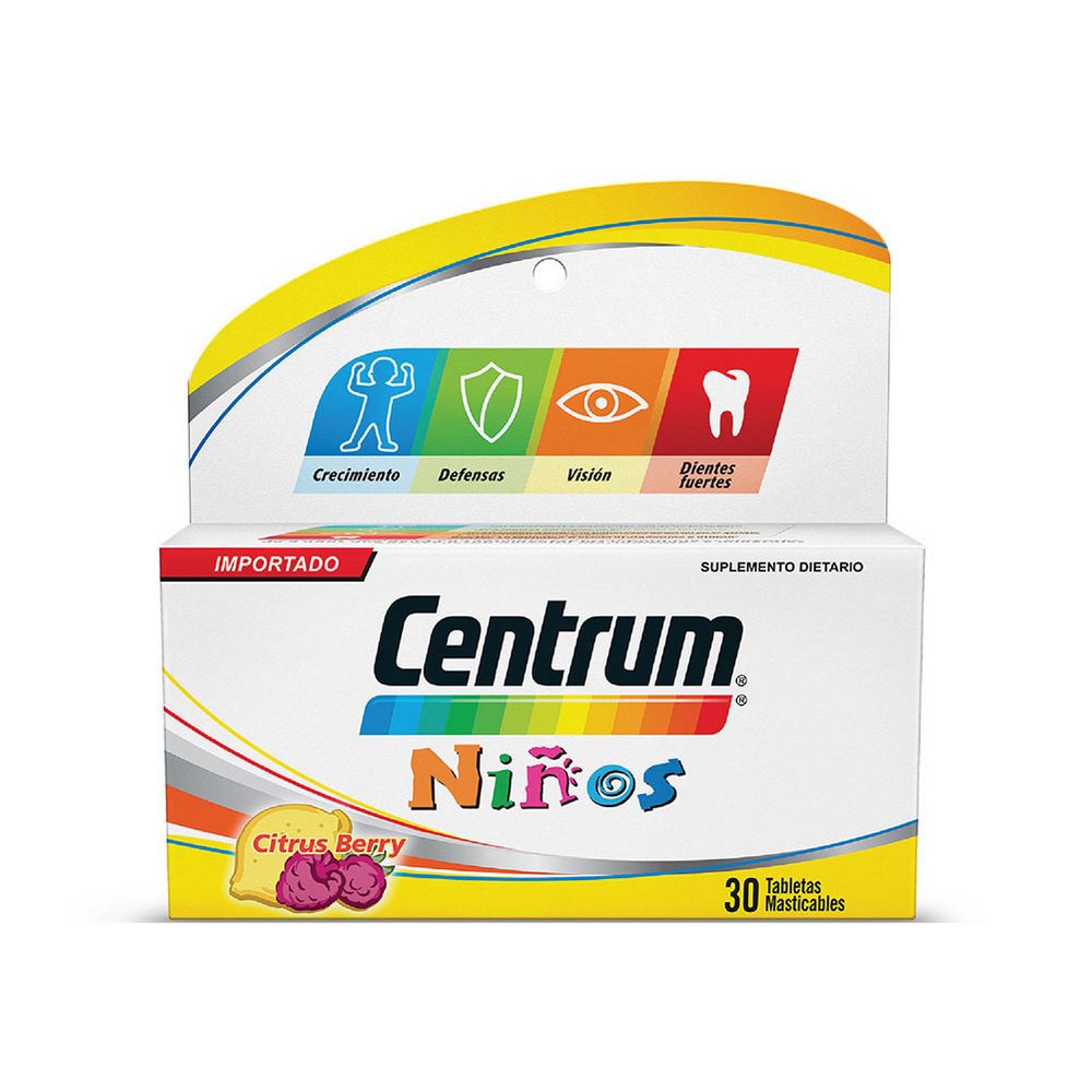 Centrum Niños Suplemento Dietario Frasco X 30 Tabletas Masticables ...