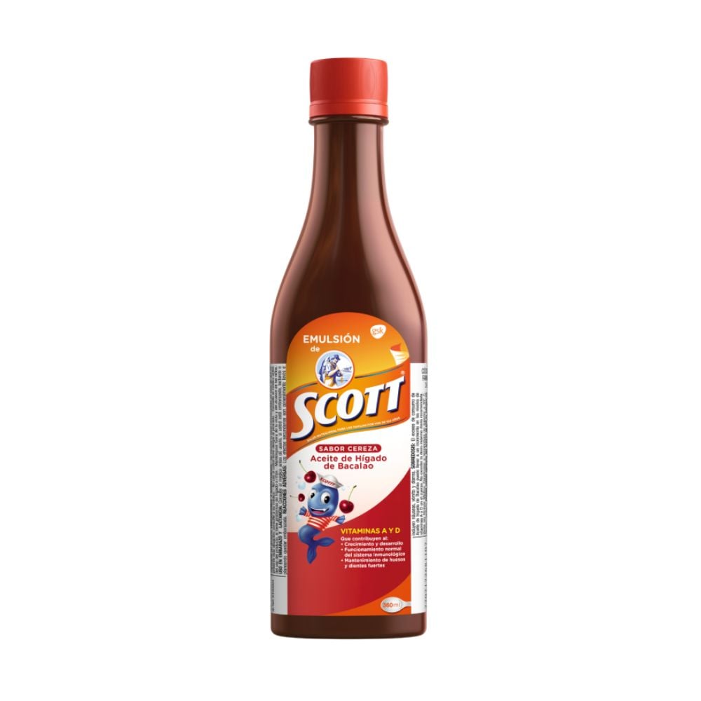 Emulsión Scott Vía Oral Sabor a Cereza Frasco X 360mL | Cruz Verde