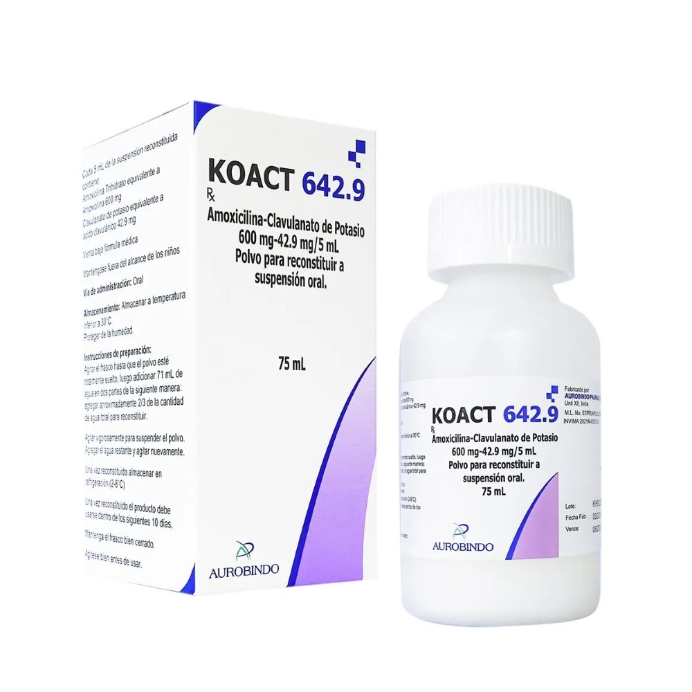 Koact (600+42.9)Mg/5Ml(12+0.858)% Polvo Suspension Oral Frasco X 75Ml ...