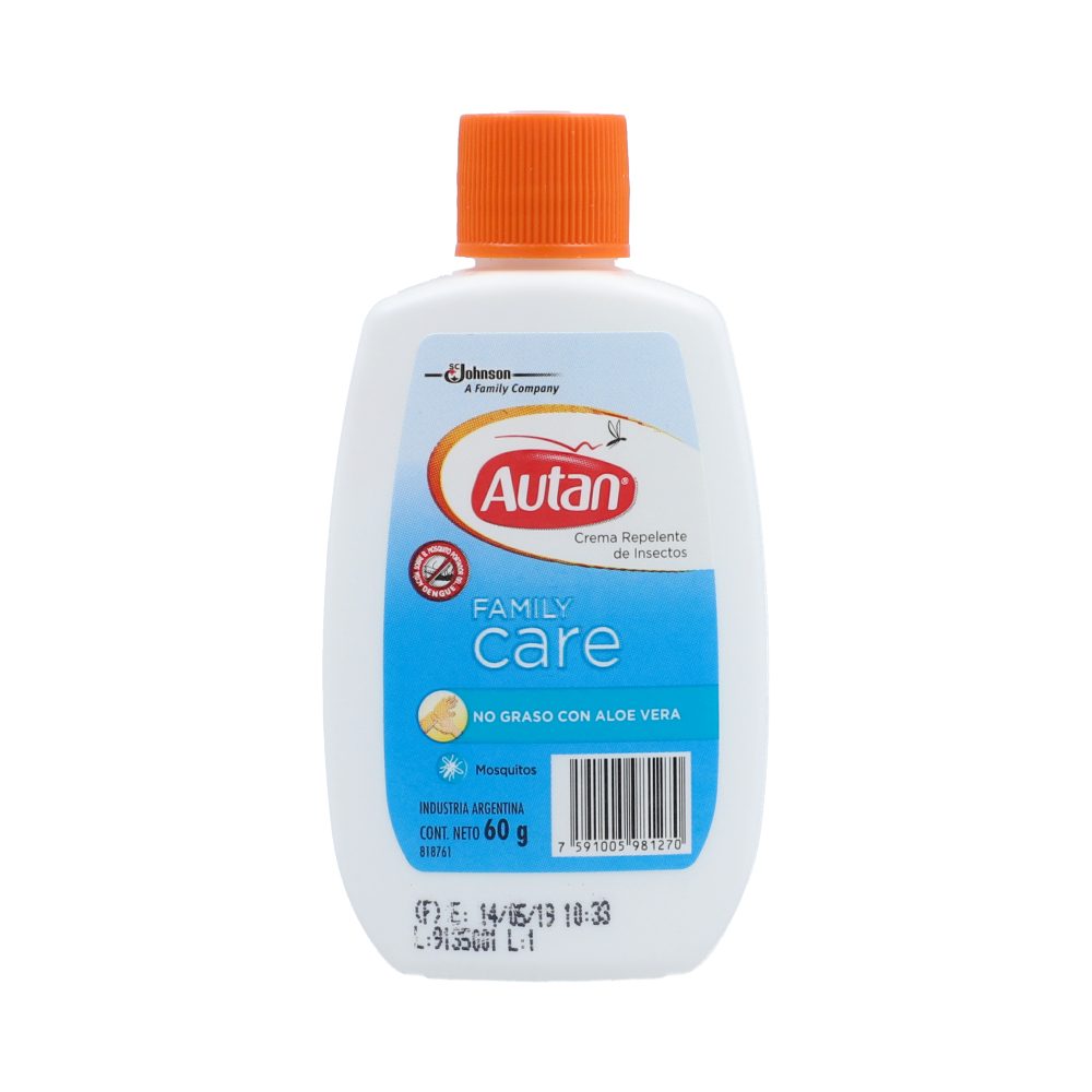 Repelente De Insectos Family Crema Autan Frasco X 60Gr Con Aloe Vera ...