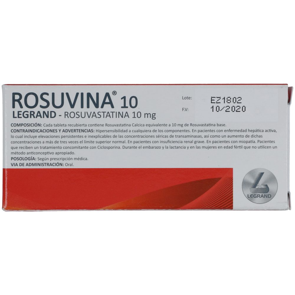 Rosuvina 10 Legrand Tabletas Recubiertas 10Mg Caja X 28 | Los expertos ...