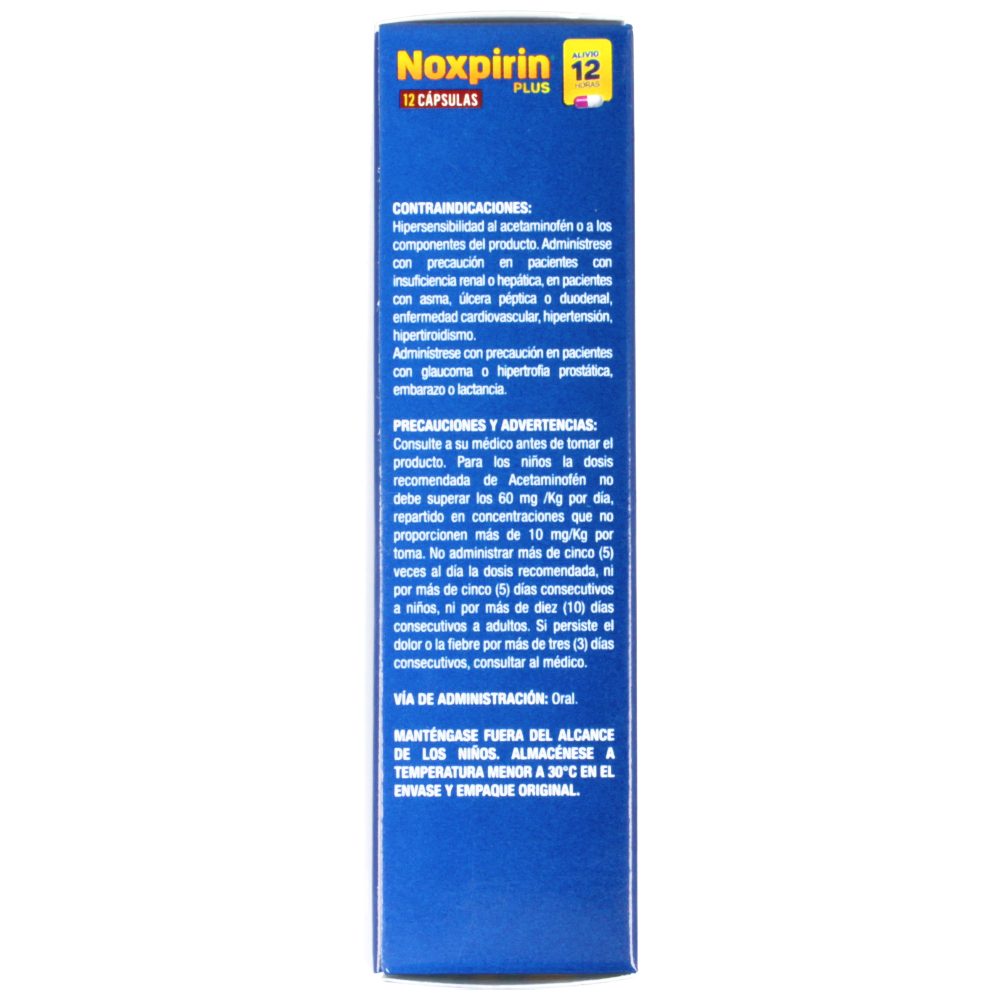 Noxpirin Plus Cápsulas (500+30+5+10)Mg Caja X 12 | Los expertos en ...
