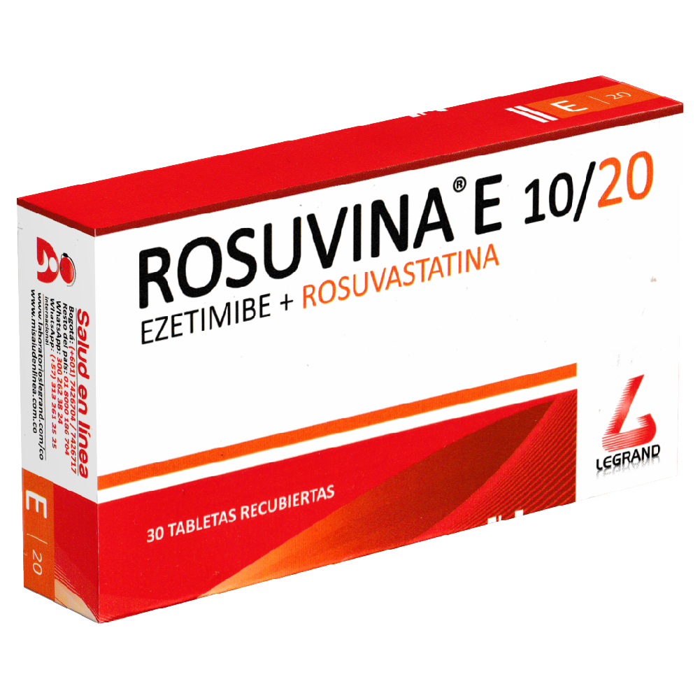 Rosuvina E (10+20)Mg Tab Rec Caja X 30 | Cruz Verde