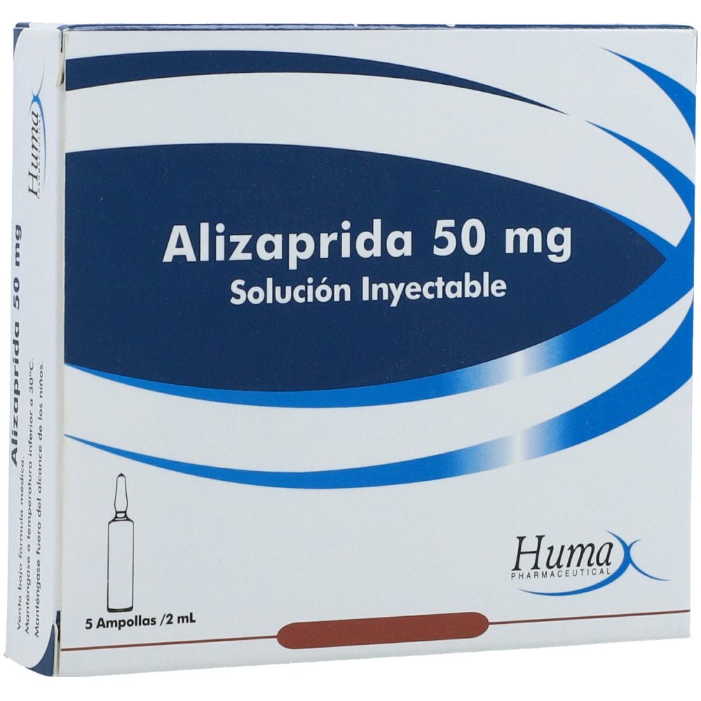 Alizaprida 50Mg/2mL(25Mg/mL) Solución Inyectable Caja X 5Ampolla Humax ...