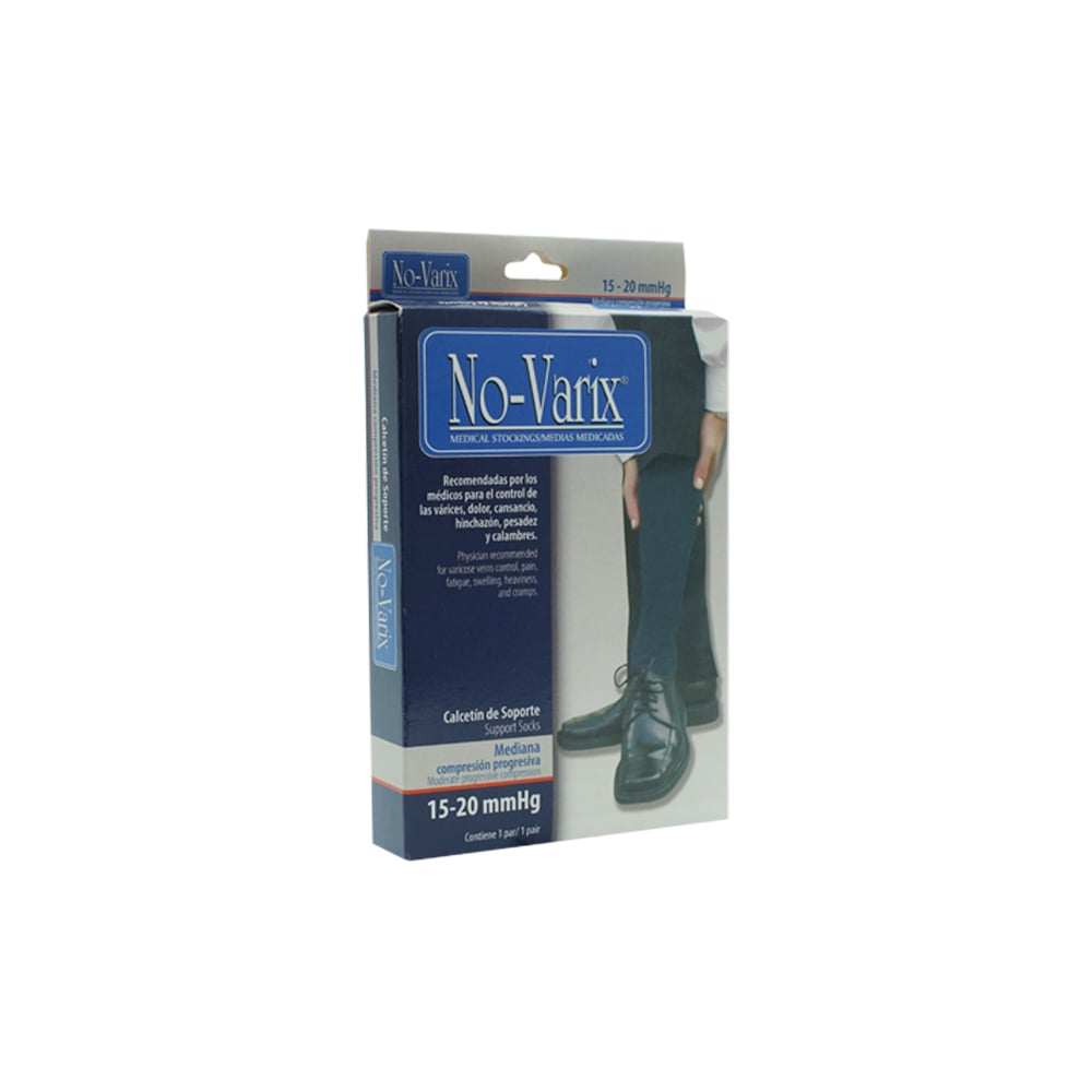 Medias de compresión progresiva Hombre 15-20 Caja X 1 Par No-Varix Talla L