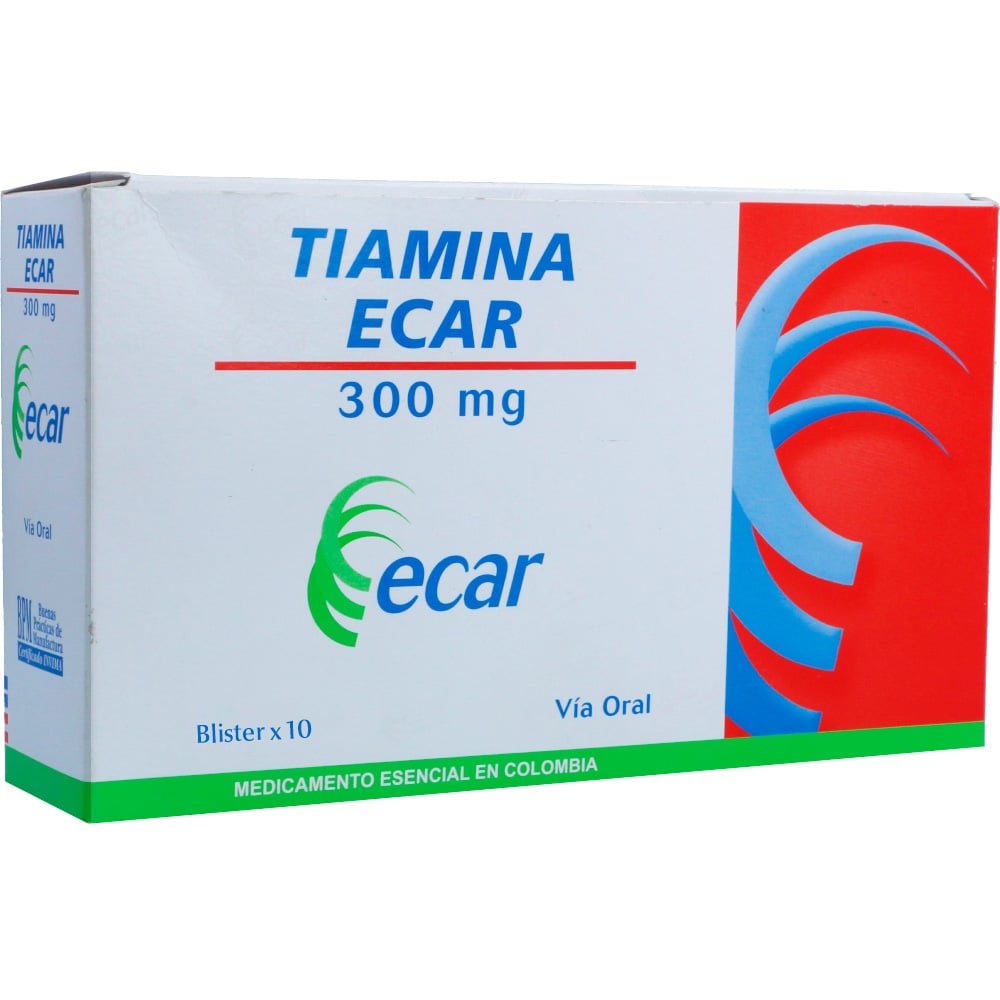 Tiamina 300Mg Tabletas Blister X 10 Tabletas Ecar | Cruz Verde