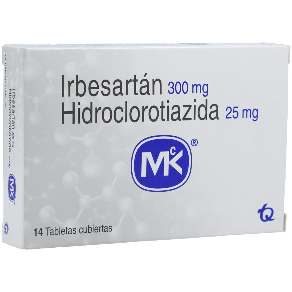 Irbesartan Hidroclorotiazida Mk 300Mg+25Mg Caja X 14 Tabletas | Cruz Verde