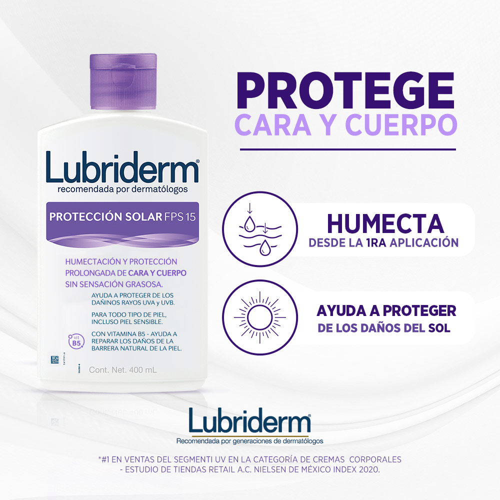Lubriderm Protección Solar Fps15 Frasco X 400Ml | Los expertos en ...