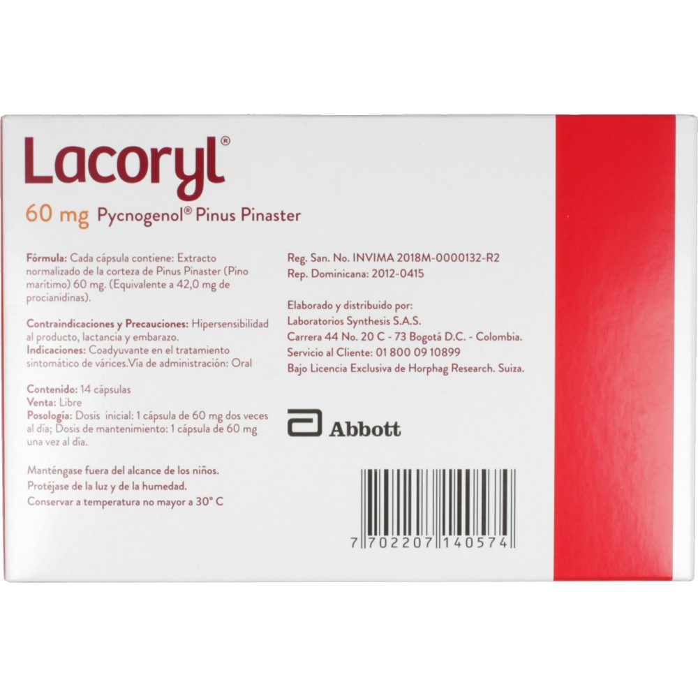 Lacoryl 60Mg Caja X 14 Cápsulas | Los expertos en ahorro Cruz Verde ...