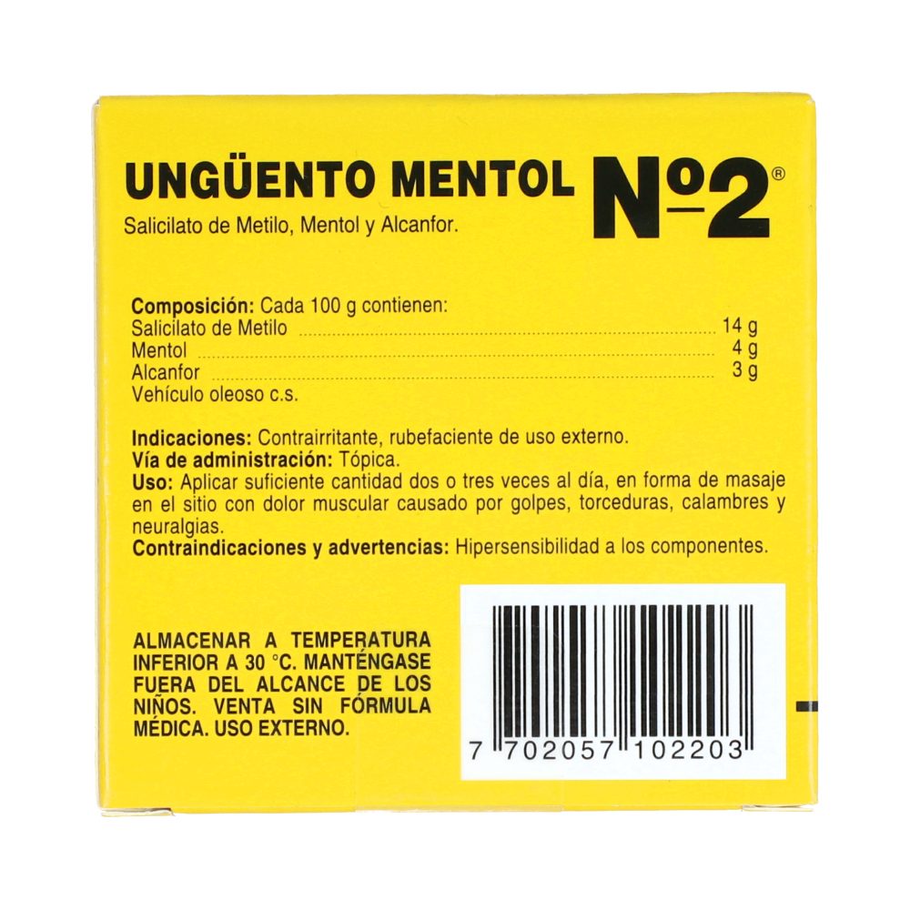 Unguento Mentol No 2 (3+4+14)% Ung Top Lat X 20Gr | Los expertos en ...