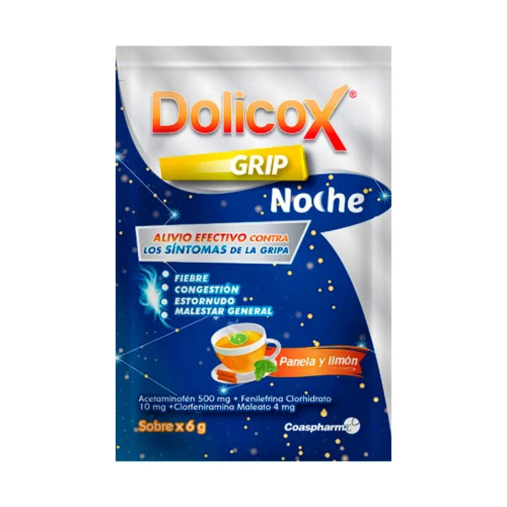 Dolicox Grip Noche (500+4+10)Mg/Sobre Granulado Suspensión Oral Panela ...